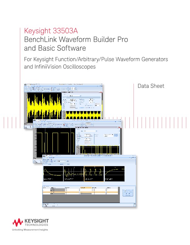 33503A BenchLink Waveform Builder Pro and Basic Software PDF Asset Page | Keysight